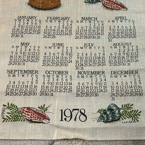 Vintage | Wall Decor | Vintage Linen Tea Towel Calendar | Poshmark